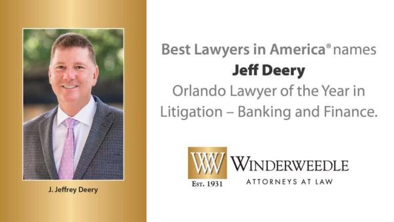 Best Lawyers in America® Names Jeff Deery Orlando Lawyer of the Year